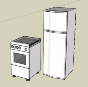 Refrigerator And Kitchen 3D SKP Model for SketchUp • Designs CAD