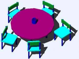 Round Table 3D DWG Model for AutoCAD • Designs CAD