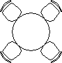 Round Dining Table with 4 Seats 2D DWG Block for AutoCAD • Designs CAD