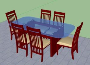 Set Of Chairs And Table 3D SKP Model for SketchUp | DesignsCAD