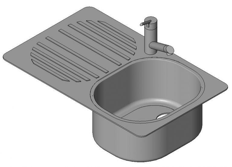Simple Sink With Driner 3D RFA Model • Designs CAD