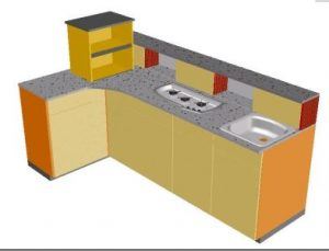 Small Kitchen With Cargo Lifter DWG Block for AutoCAD • Designs CAD