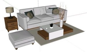 Sofa And Tables 3D SKP Model for SketchUp • Designs CAD