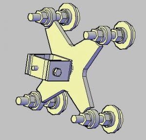 Spider Iron Work Of Suspended Glass DWG Detail for AutoCAD • Designs CAD