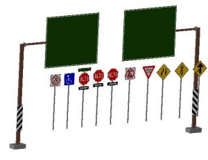 Standard Highway Signs 3D DWG Model for AutoCAD • Designs CAD