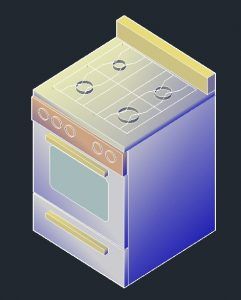 Stove - Kitchen 3D DWG Model for AutoCAD • Designs CAD