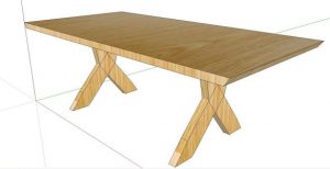 Table Wood 3D SKP Model for SketchUp • Designs CAD