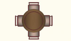 Table Four Places DWG Block for AutoCAD • Designs CAD