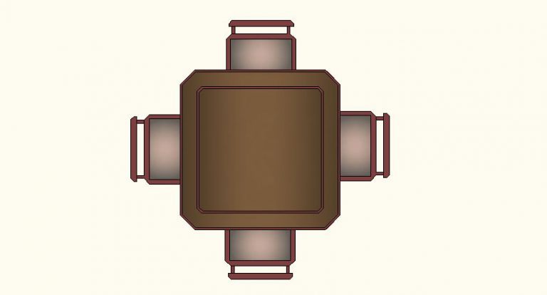 Table With 4 Places DWG Block for AutoCAD • Designs CAD