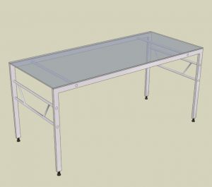 Table Glass Desk 3D SKP Model for SketchUp • Designs CAD