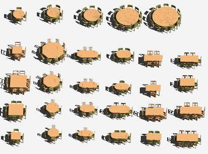 Tables With Chairs 3D DWG Model for AutoCAD • Designs CAD
