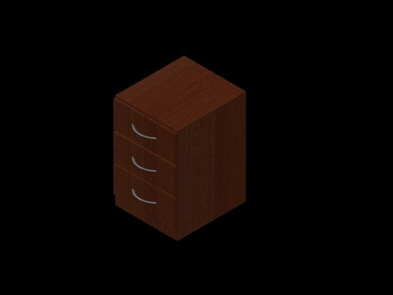 Three Drawer Cabinet 3D DWG Model for AutoCAD • Designs CAD