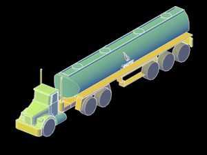 Tractor - Tanker Trailer 3D DWG Model for AutoCAD • Designs CAD