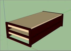 Twin Bed 3D SKP Model for SketchUp • Designs CAD