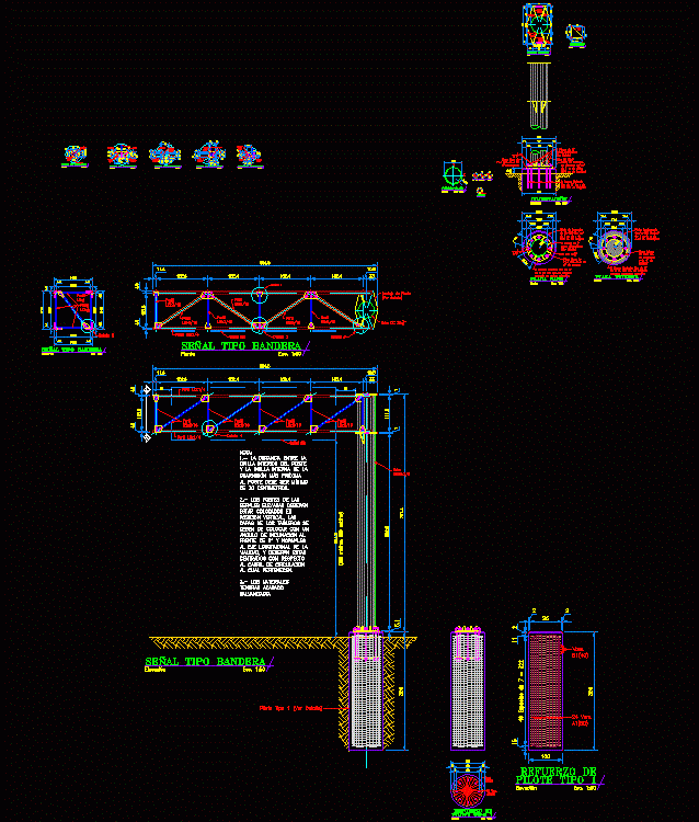 Type Signal Flag 660 M - Details DWG Detail for AutoCAD • Designs CAD