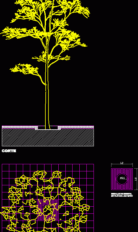 Typical Tree In A Container DWG Block for AutoCAD • Designs CAD