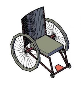 Wheelchair 3D DWG Model for AutoCAD • Designs CAD