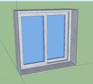 Window Aluminium - Double Glass - 3D SKP Model for SketchUp • Designs CAD