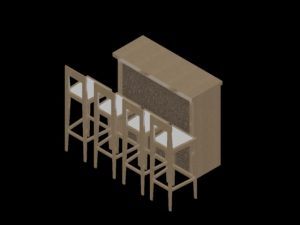 Wooden Bar DWG Block for AutoCAD • Designs CAD