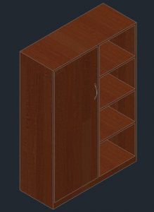 Wooden Cabinet Bookcase DWG Block for AutoCAD • Designs CAD