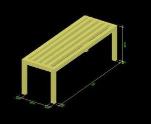 Wooden Bench DWG Block for AutoCAD • Designs CAD