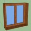 Wooden Window - Double Glass - 3D SKP Model for SketchUp • Designs CAD