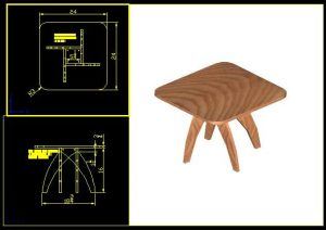 Woodtable - 3D DWG Model for AutoCAD • Designs CAD