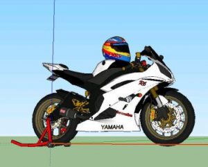 Yamaha R6 Motorcycle White 3D SKP Model for SketchUp • Designs CAD