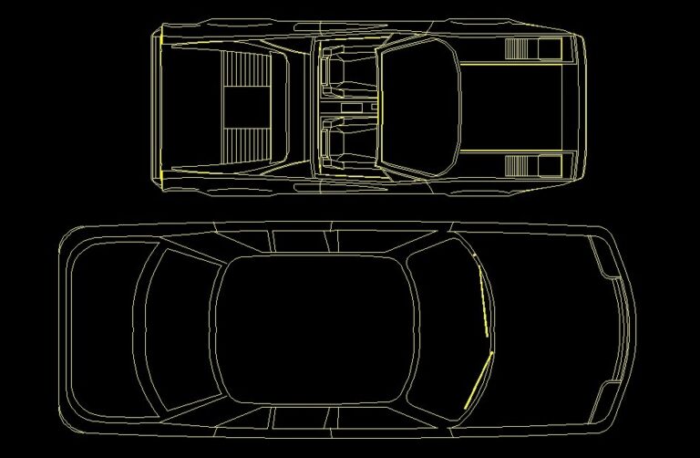 Sedan Car And Lamborghini Convertible Sport Veichles Top View Plan 2D ...