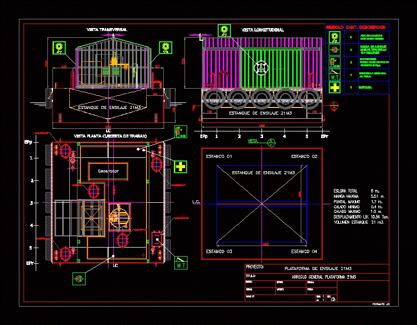 21m3 Silage Platform Platform Under General DWG Block for AutoCAD ...