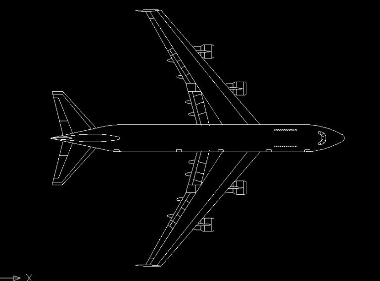 Aeroplane/Airplane Vehicle Top View Plan 2D DWG Block For AutoCAD ...