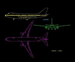 Boeing Aeroplane Top View Plan Elevation Front And Side Views 2D DWG ...