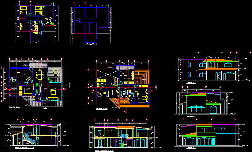 2 Floors House Project DWG Full Project for AutoCAD • Designs CAD