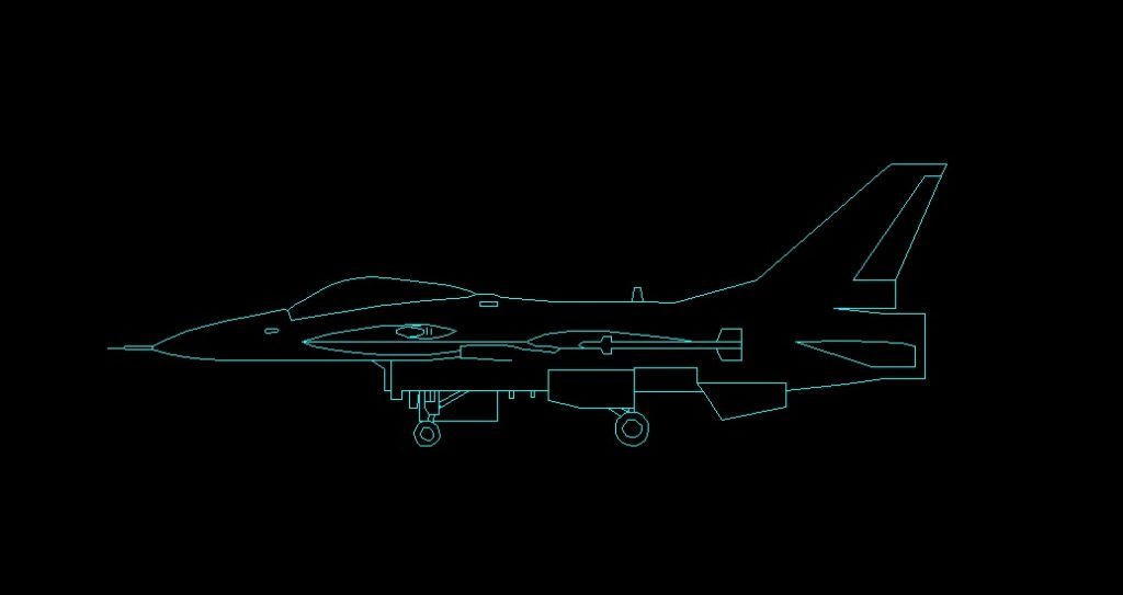 Aviao-FR Fighter Aircraft Side Views 2D DWG Block For AutoCAD • Designs CAD