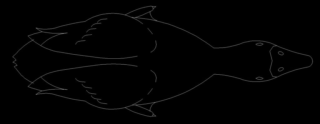 Duck Bird Sitting Top View Plan 2D DWG Block For AutoCAD • Designs CAD