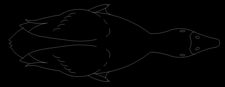 Duck Bird Sitting Top View Plan 2D DWG Block For AutoCAD • Designs CAD
