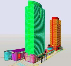 50 Stories High - Rise Building 3D DWG Model for AutoCAD • Designs CAD