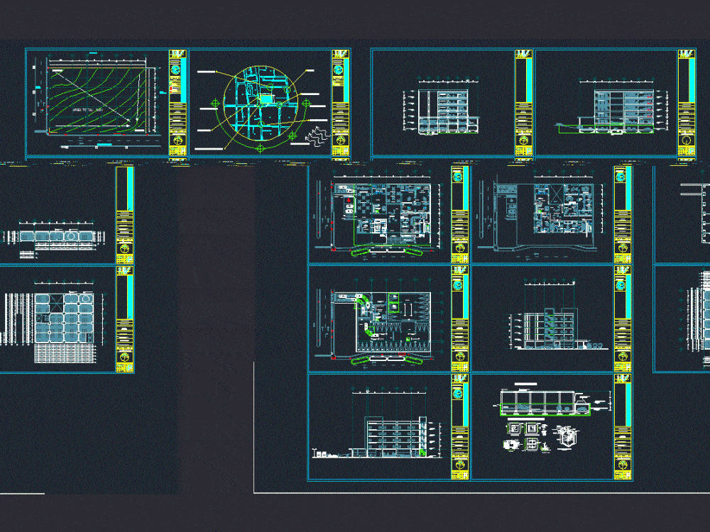 5 Level Building (Offices And Shops) DWG Detail for AutoCAD • Designs CAD