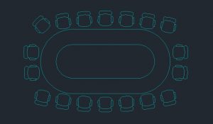 Big Round Meeting Wooden Table 2D DWG Blocks for Autocad • Designs CAD