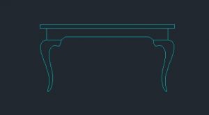 Classical Wooden Television TV Table Elevition 2D DWG Blocks for ...