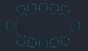 Office Meeting Table with Chairs 2D DWG Blocks for Autocad • Designs CAD
