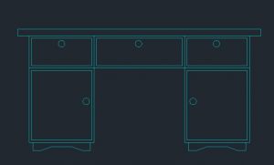 Office Desk with Lockers 2D DWG Block for Autocad • Designs CAD