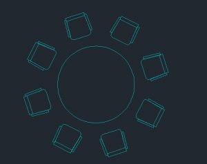 Round Table with Chairs 2D DWG Block for Autocad • Designs CAD
