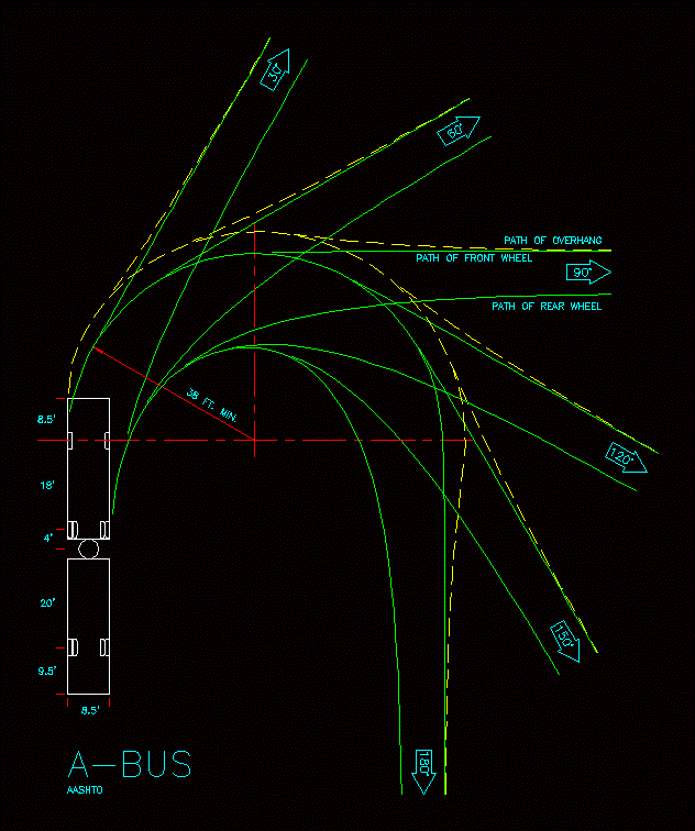 Aashto Minumum Design Turning Radius DWG Block For AutoCAD Designs CAD