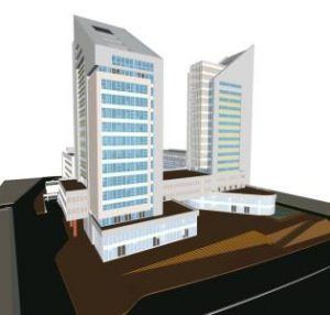 Administrative Building City Center 3D SKP Model for SketchUp • Designs CAD