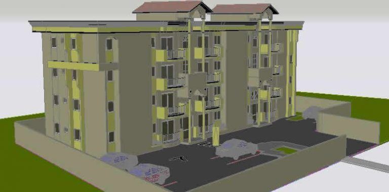 Apartment Buildings - Perspective DWG Block for AutoCAD • Designs CAD
