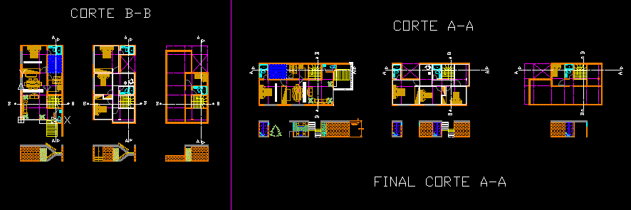 Architecture And Family Housing Cuts DWG Block for AutoCAD • Designs CAD