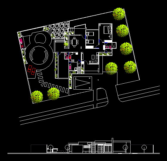 Beach Cottage In Beach Area DWG Block for AutoCAD • Designs CAD