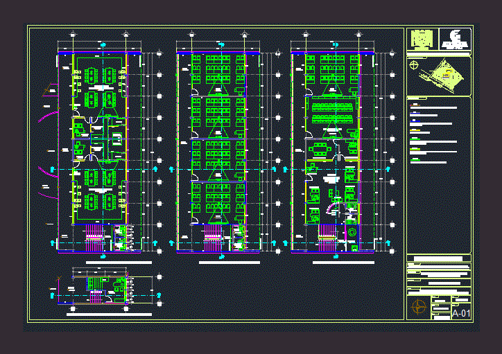 Building 3 Levels For Classrooms And Labs DWG Block for AutoCAD ...