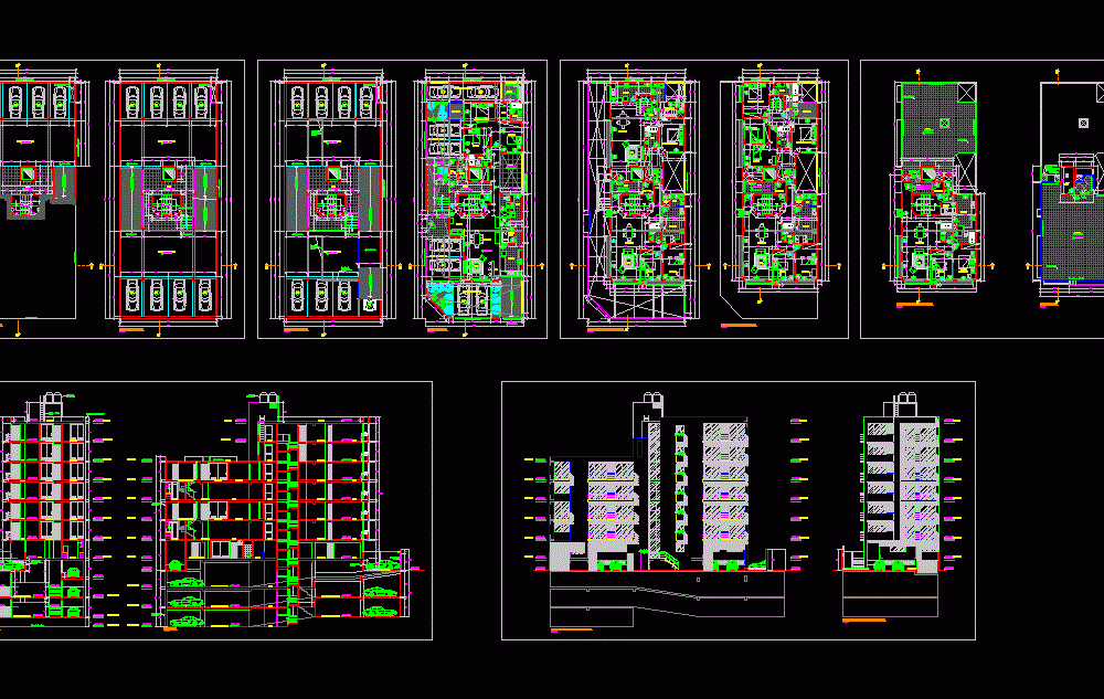 Building Of 9 Floors DWG Block for AutoCAD • Designs CAD